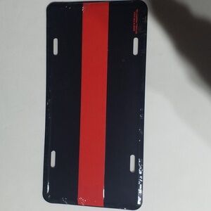 Unk | Accessories | Fire Department Red Line License Plate | Poshmark